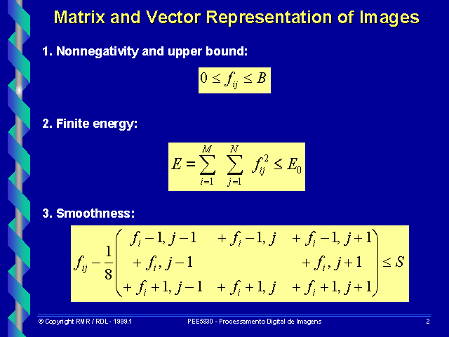 Matrix and Vector Representation of Images
